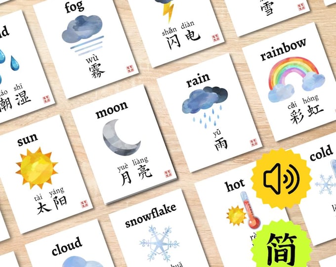 Chinese Zodiac Animals Signs Flashcards + Audio, Bilingual Chinese ...