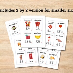 Simplified Chinese New Year Flashcards, Bilingual Mandarin Spring ...