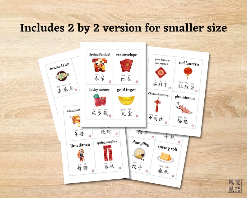 Simplified Chinese New Year Flashcards, Bilingual Mandarin Spring ...