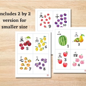 Number Cards Flashcards 1-10 Simplified Chinese Pinyin Homeschool ...