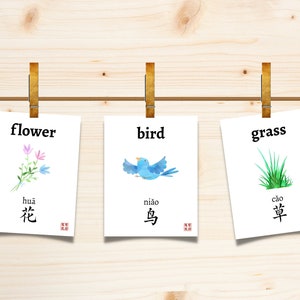 Simplified Chinese Spring Flashcards, Bilingual Mandarin Seasons Cards ...
