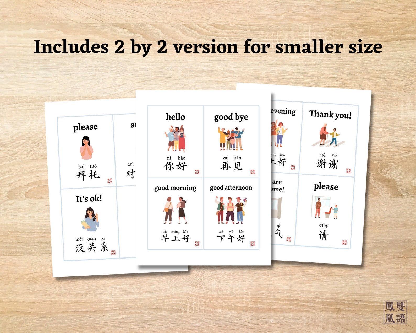 Simplified Chinese Greetings Flashcards, Bilingual Mandarin Polite ...