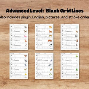 Animals Chinese Writing Worksheets Bilingual Simplified Characters ...