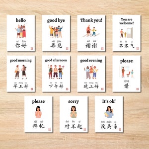 Simplified Chinese Greetings Flashcards + Audio, Bilingual Mandarin ...