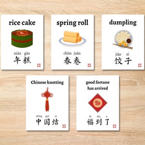 Simplified Chinese New Year Flashcards, Bilingual Mandarin Spring ...