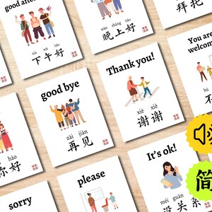 Mandarin Chinese Greetings Flashcards With Audio (digital Download ...
