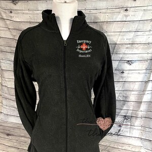 Healthcare ED Emergency Department Lightweight Fleece EKG Heartbeat ...