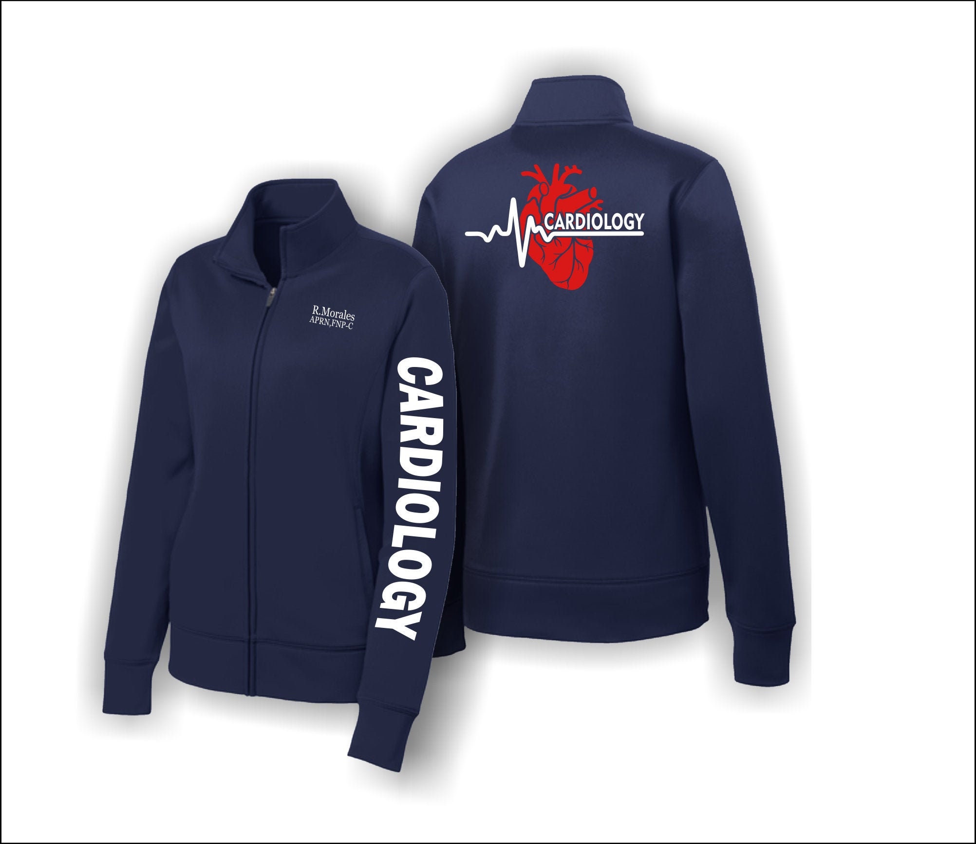 Health Care Cardiac Nurse Jacket Cardiology Jacket Full Zip | Etsy