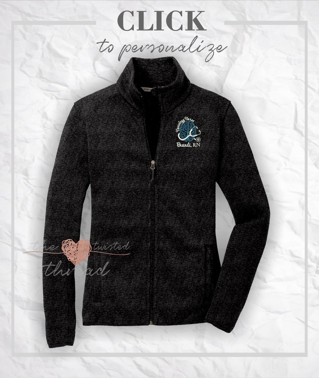 Healthcare Neurology Nurse Jacket RN Jacket Sweatshirt Embroidered ...