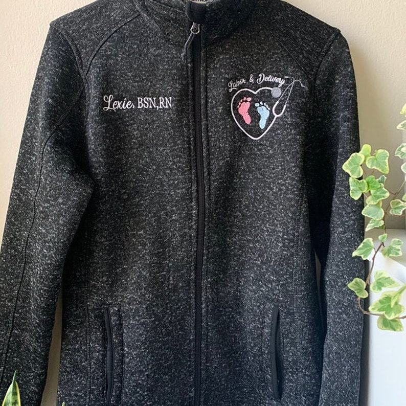 Labor and Delivery Nurse Jacket RN Jacket Full Zip Embroidered - Etsy