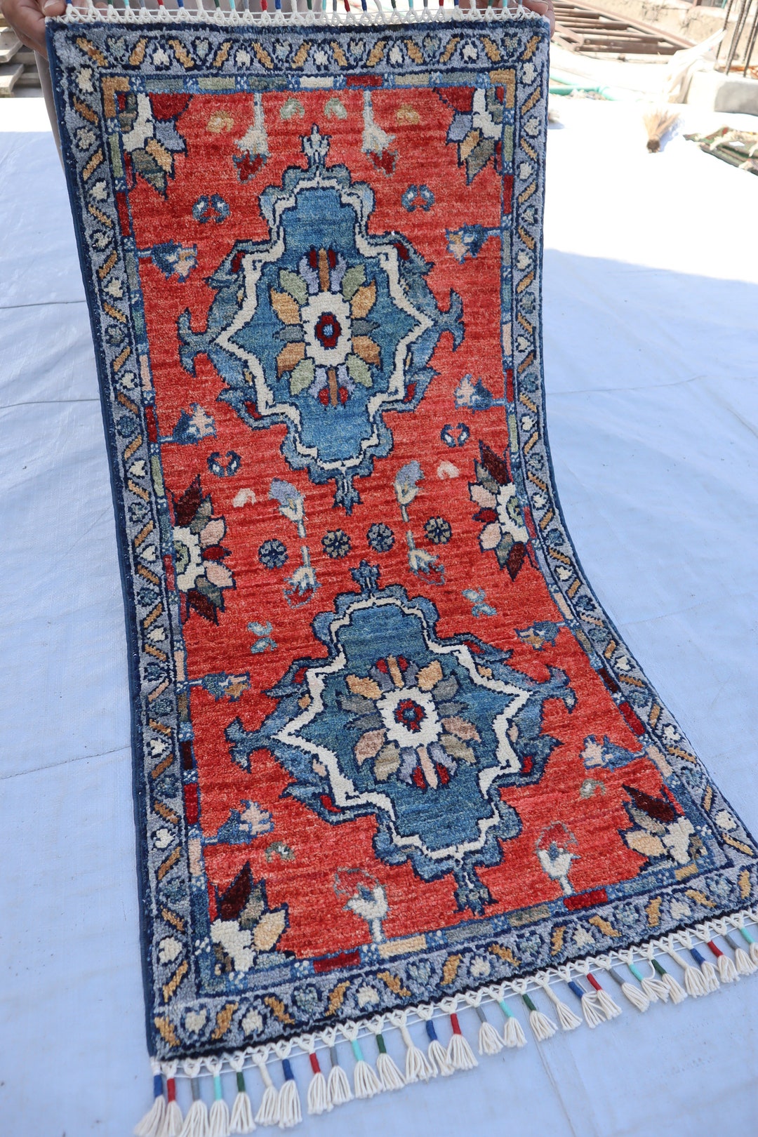 2x3 Ft One of A Kind Oushak Design Rug/ Handmade Turkman Rug/ Wool Rug ...