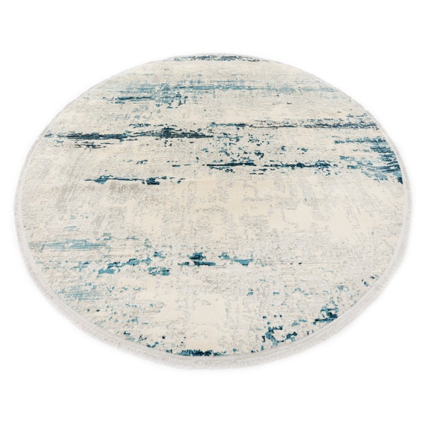 Blue Round Rug - Etsy