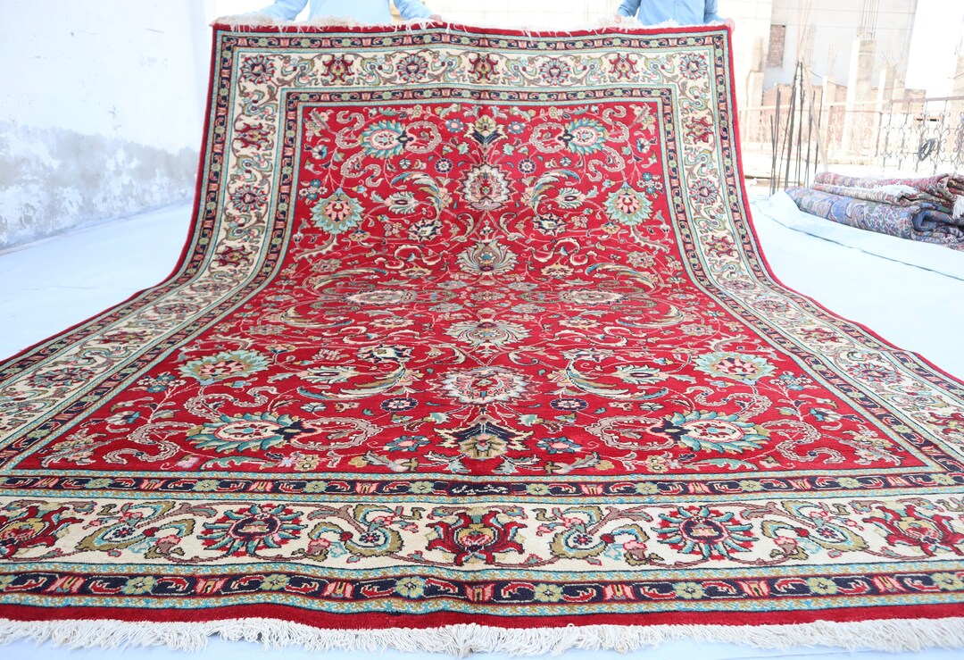 8x11 Ft Turkish Style Bidjar Red Area Hand Knotted Wool Rug, Turkish Herki Serapi Rug for ...