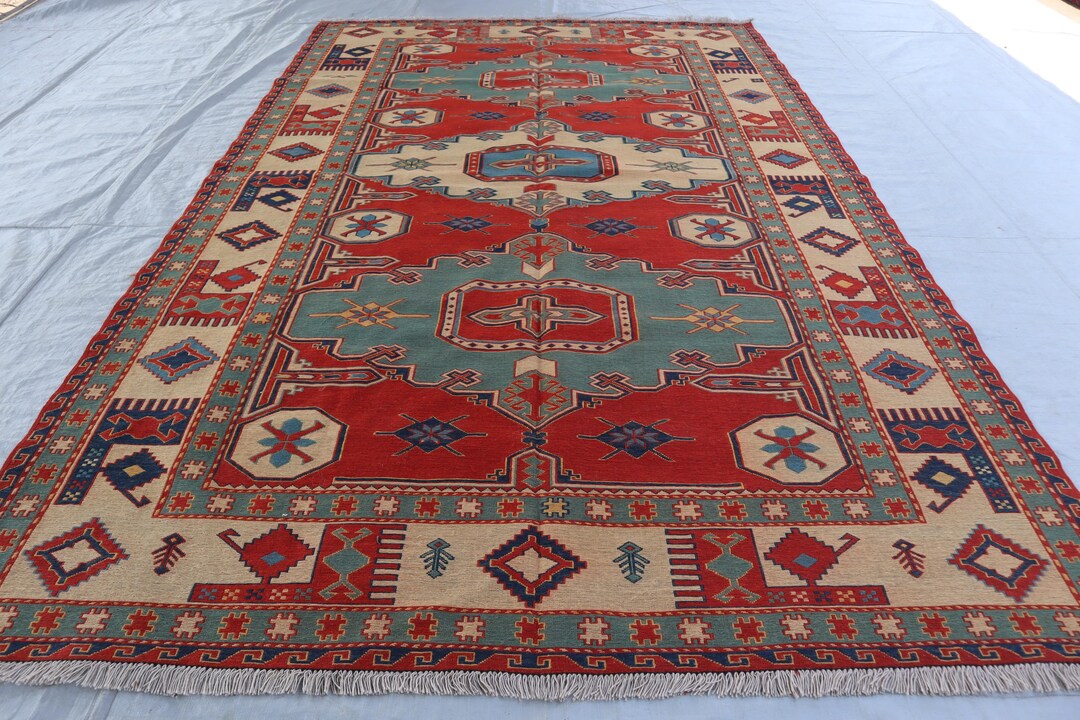 7x10 Feet, Handmade Authentic Afghan Kilim Area Rug, 200x300 Cm Wool ...