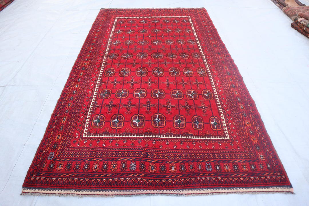 Large Vintage Afghan Balochi Rug 5x9 Top Quality Hand Knotted 100% ...