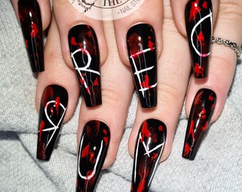 Fake Blood Nails - Etsy