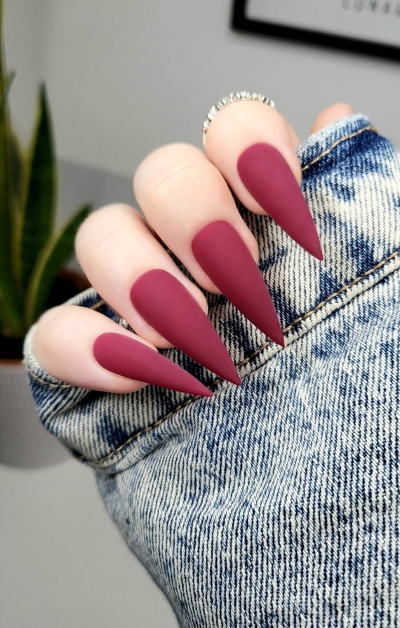 Red Matte Acrylic Nails