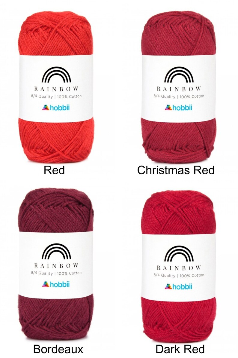 Hobbii Rainbow 8/4 Cotton Yarn: 100% Crochet Amigurumi Yarn (50g ...