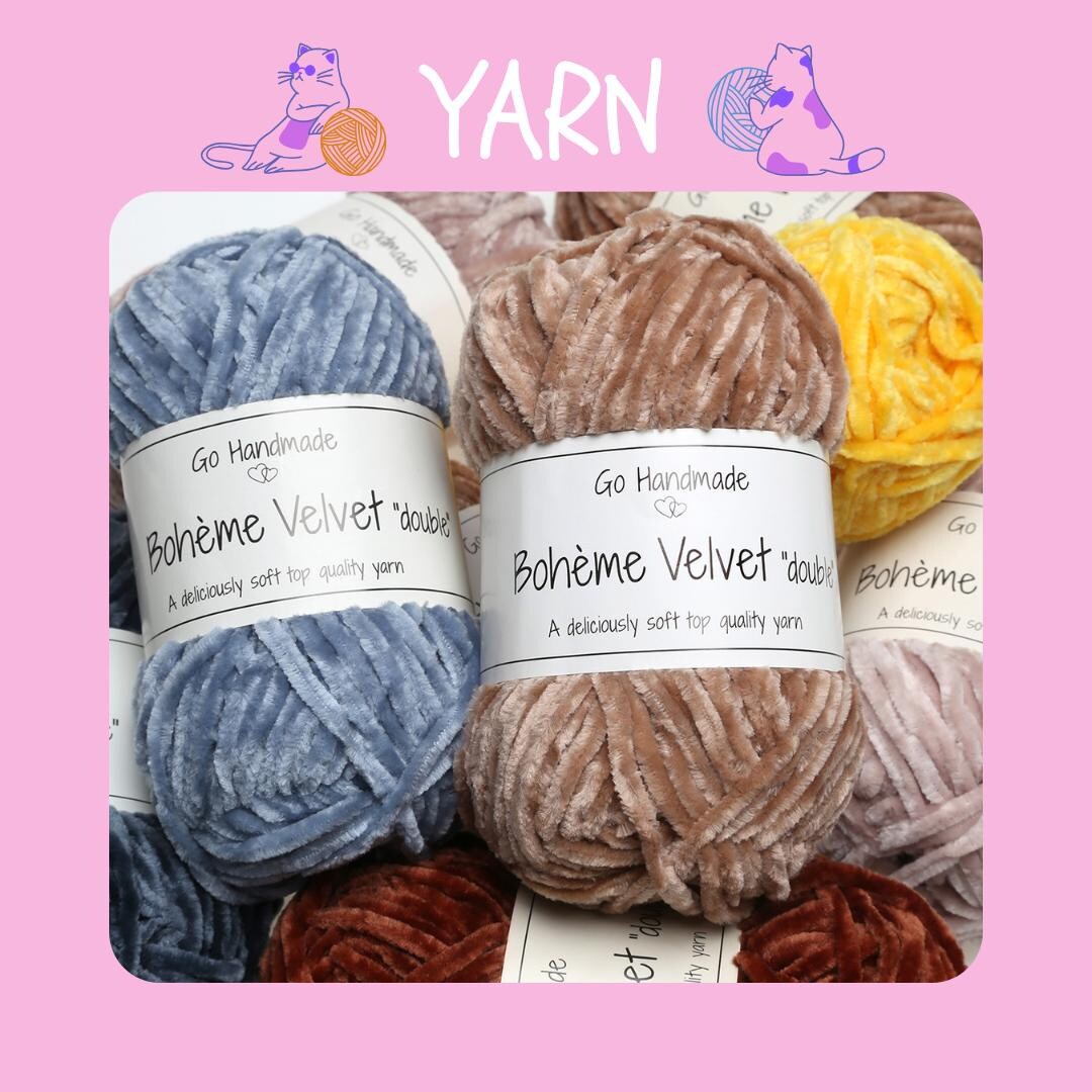 Go Handmade Bohème Velvet "double" Plush Yarn - 50g - Aran, Amigurumi ...