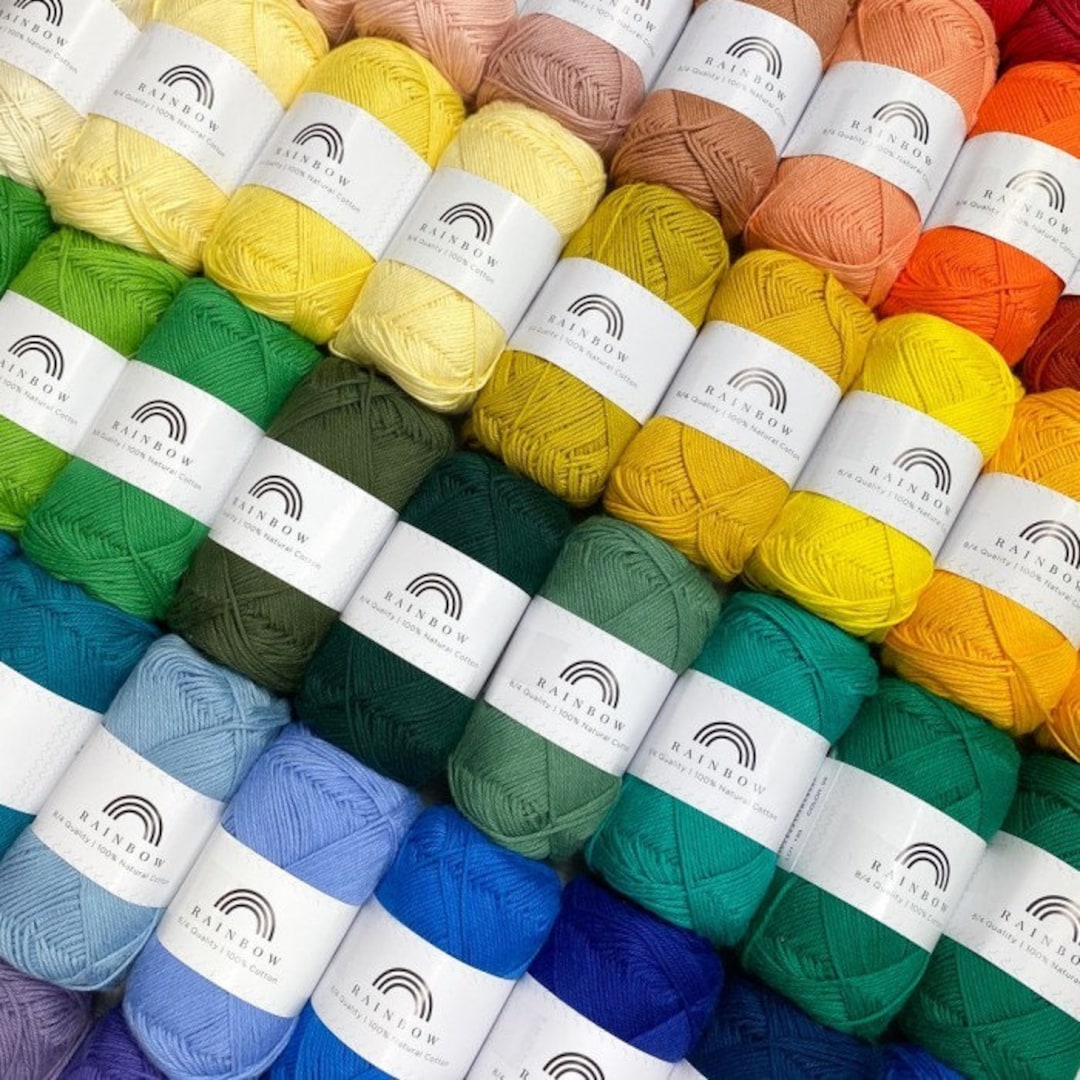 100% Cotton Crochet Yarn, Amigurumi Yarn, Hobbii Rainbow 8/4 Cotton ...