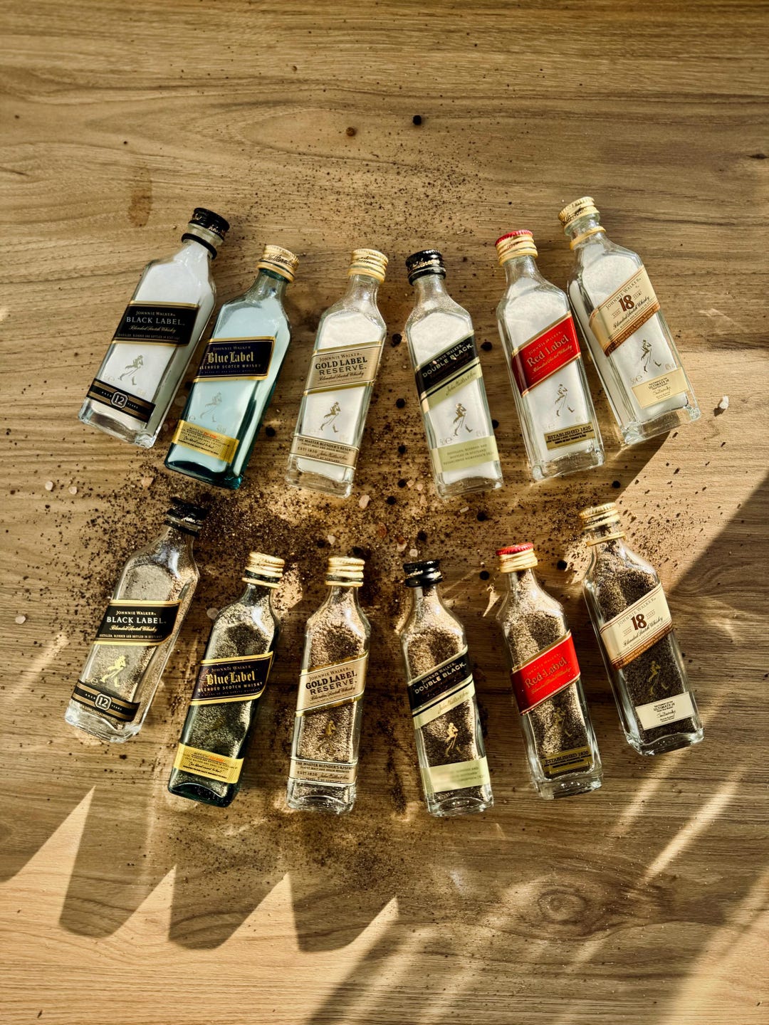 Novelty Mini Johnnie Walker Salt and Pepper Shakers Gift Set - Mini 5cl ...