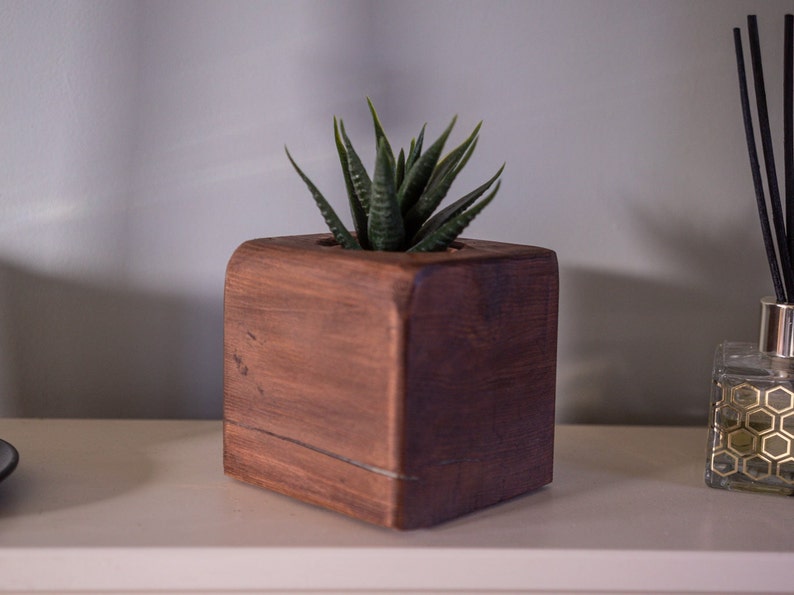 RUSTIC WOODEN PLANT Cube Pot Wooden Cube Homemade Wood Pot - Etsy