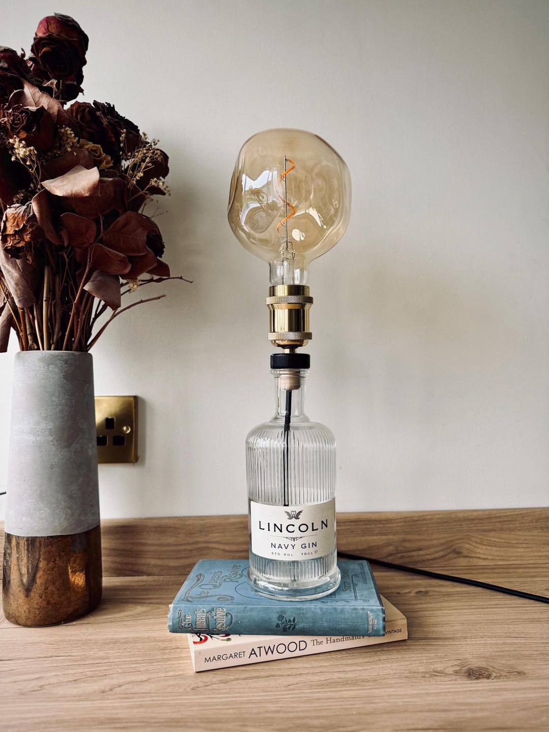 Lincoln Navy Dry Gin Light Gin Bottle Lamp, Upcycled Table Lighting ...