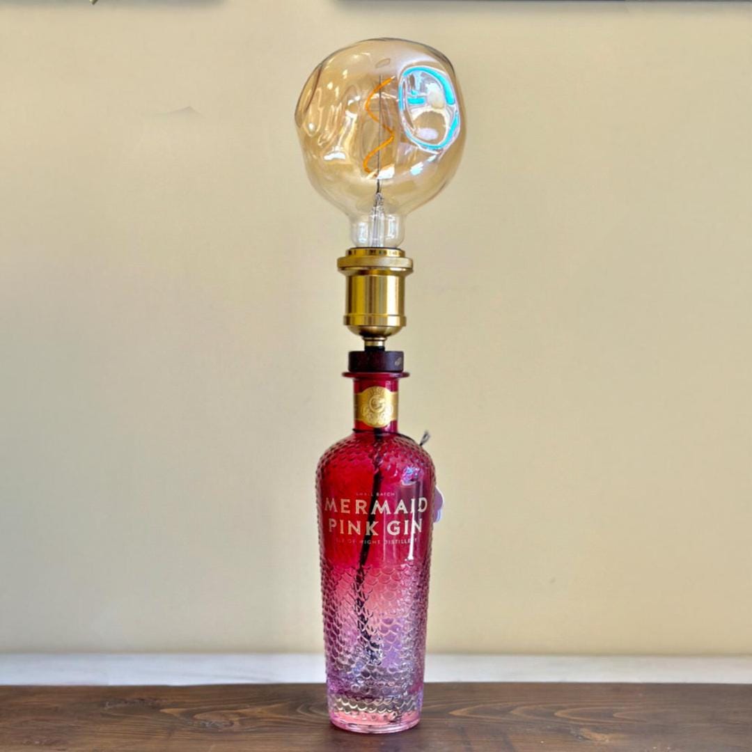 Mermaid Gin Pink Bottle Lamp - Limited Edition, Pink Novelty Light ...