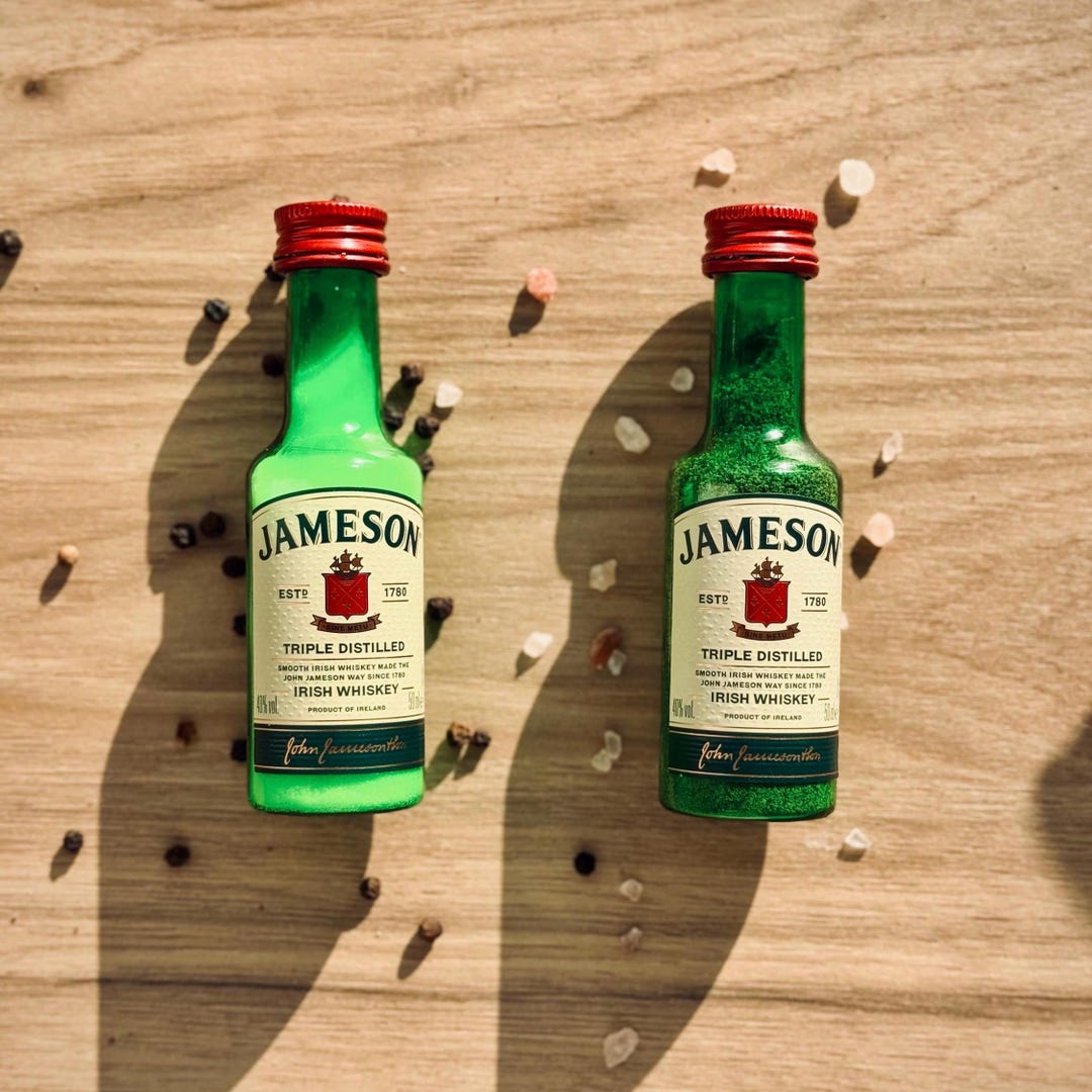 Novelty Mini Jameson Salt and Pepper Shakers Gift Set - Mini Glass ...