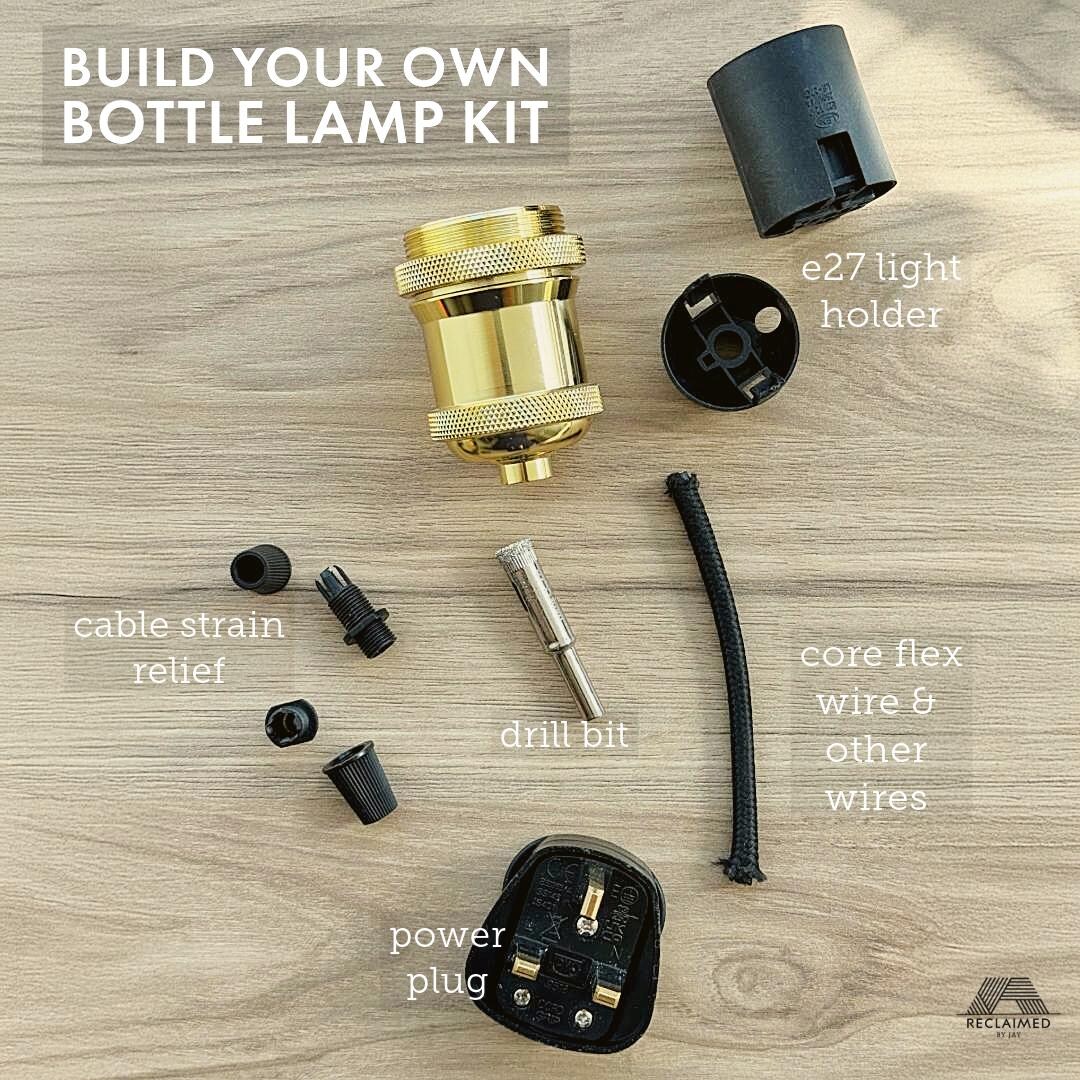 DIY Bottle Lamp Kit, E27 Lamp Holder, Edison Lamp, Diamond Drill Bit ...