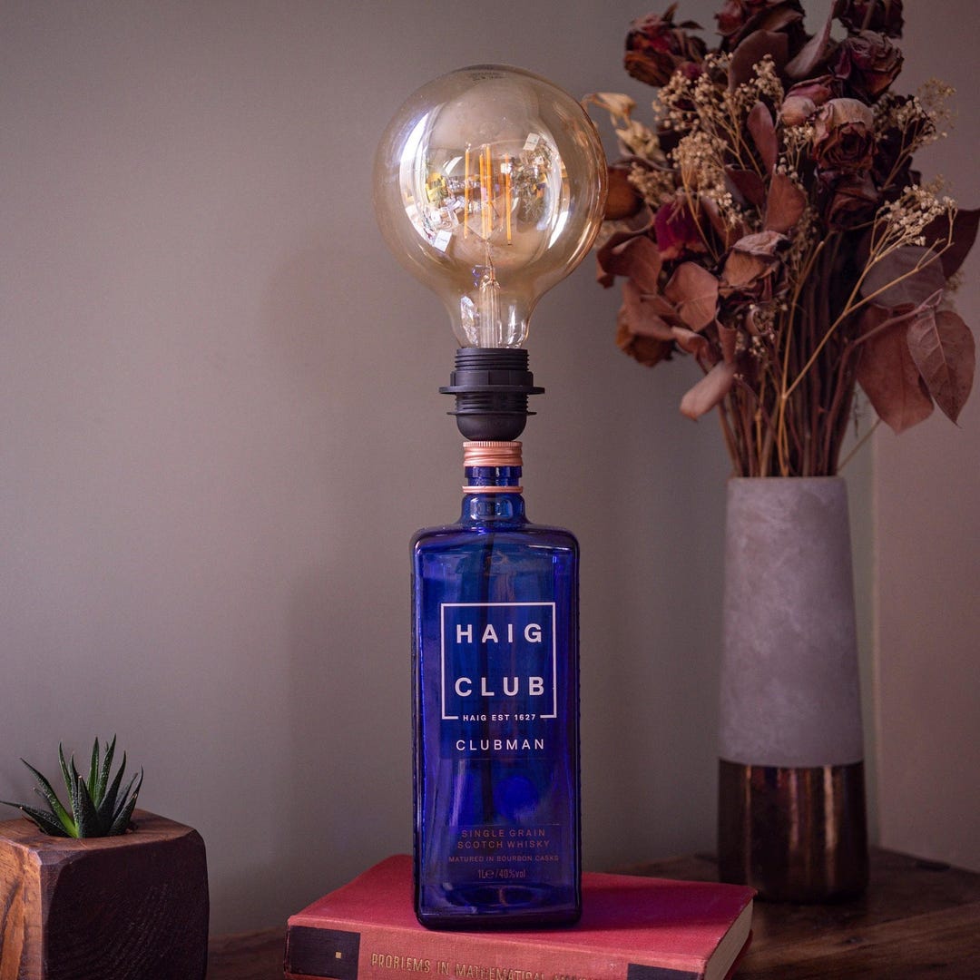 Haig Club Clubman Blue Whisky Bottle Table Lamp, Autumn Vibes, Whiskey ...