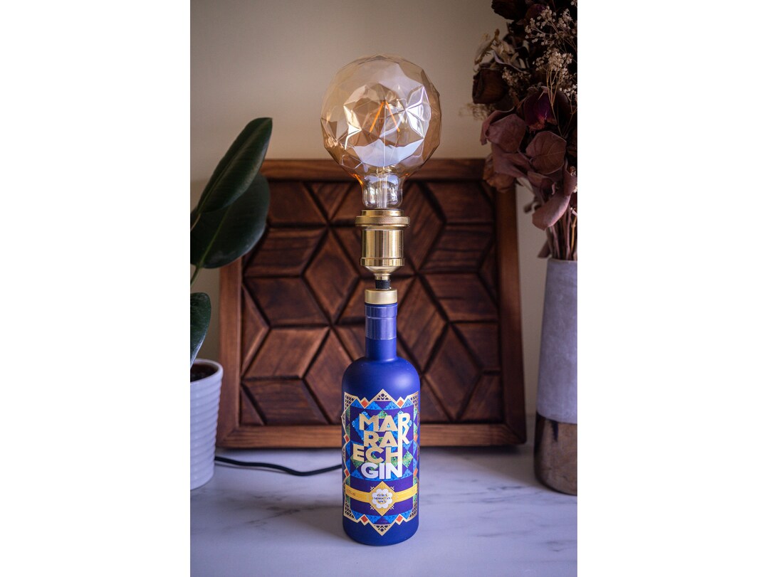 Marakech Gin Light Upcycled Table Lighting Decor, Reclaimed Gin Bottle ...
