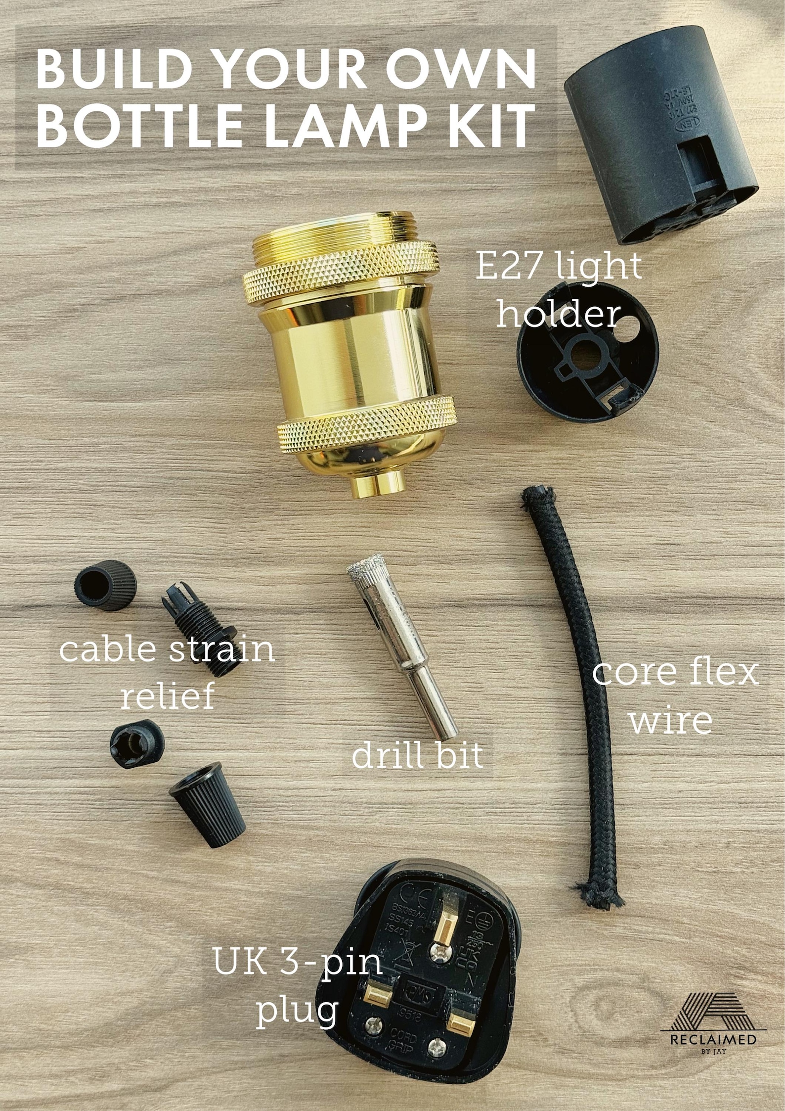 DIY Bottle Lamp Kit, E27 Lamp Holder, Edison Lamp, Diamond Drill Bit ...