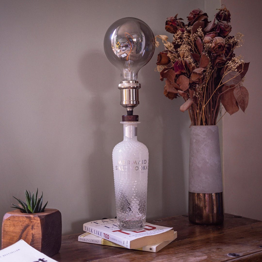 Mermaid White Vodka Bottle Light - Limited Edition, Salt Vodka Bottle ...