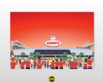 CANVAS ART Arrowhead Stadium Wall Art Kansas City Chiefs Wall Art KC ...