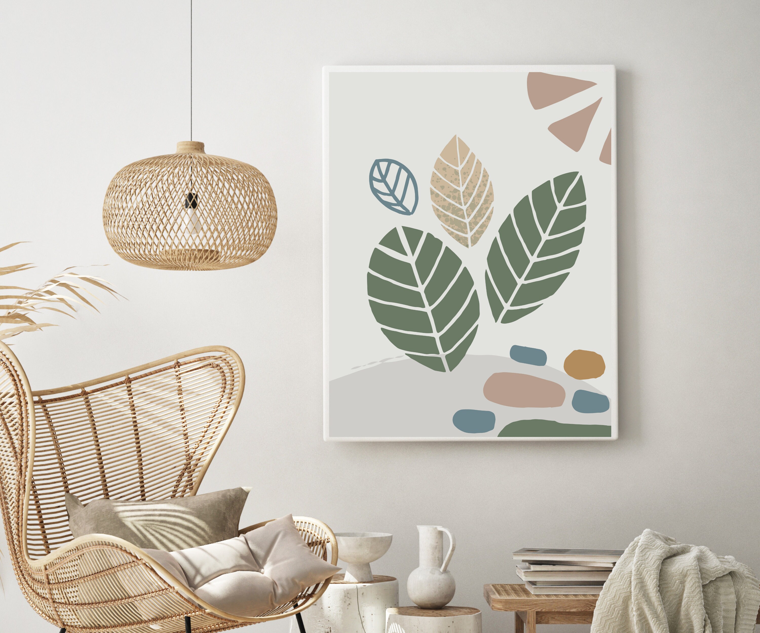 Boho Art Set of 2 Prints Boho Botanical Print Earthy - Etsy