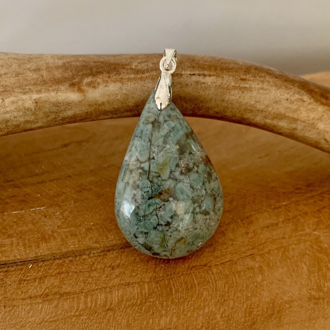 Blue Ocean Jasper Pendant, Ocean Jasper - Etsy