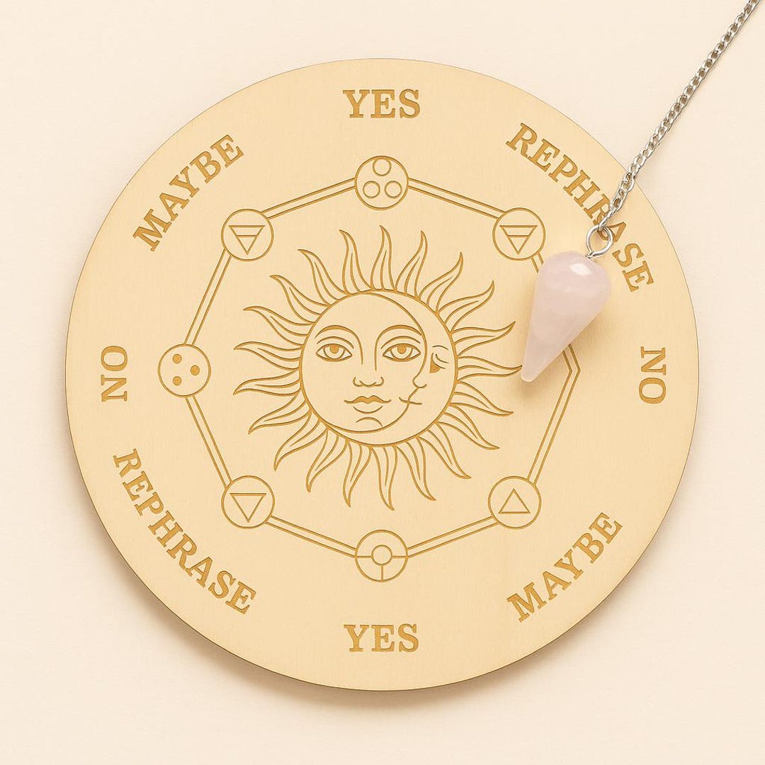 Wooden Divination Pendulum Board, Sun Dowsing Board – Yes/no/maybe ...