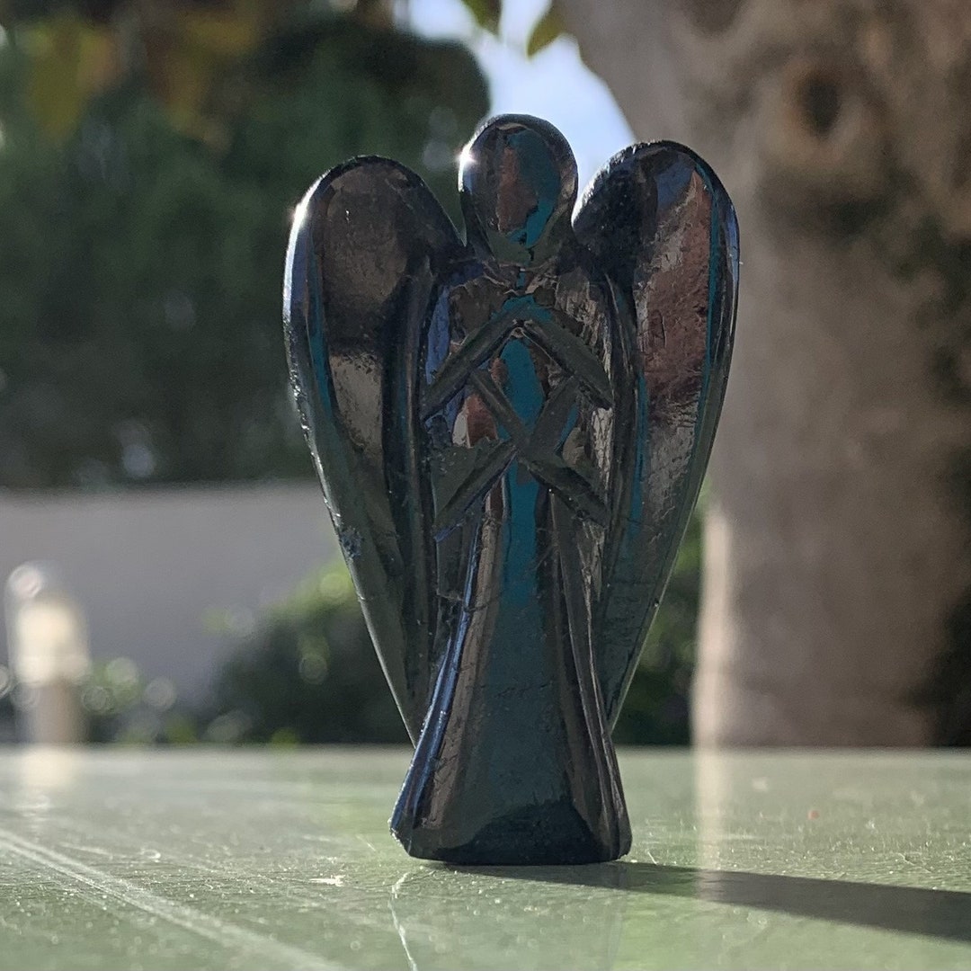 Black Tourmaline Angel, Guardian Angel, Pocket Angel, Gift for Him ...
