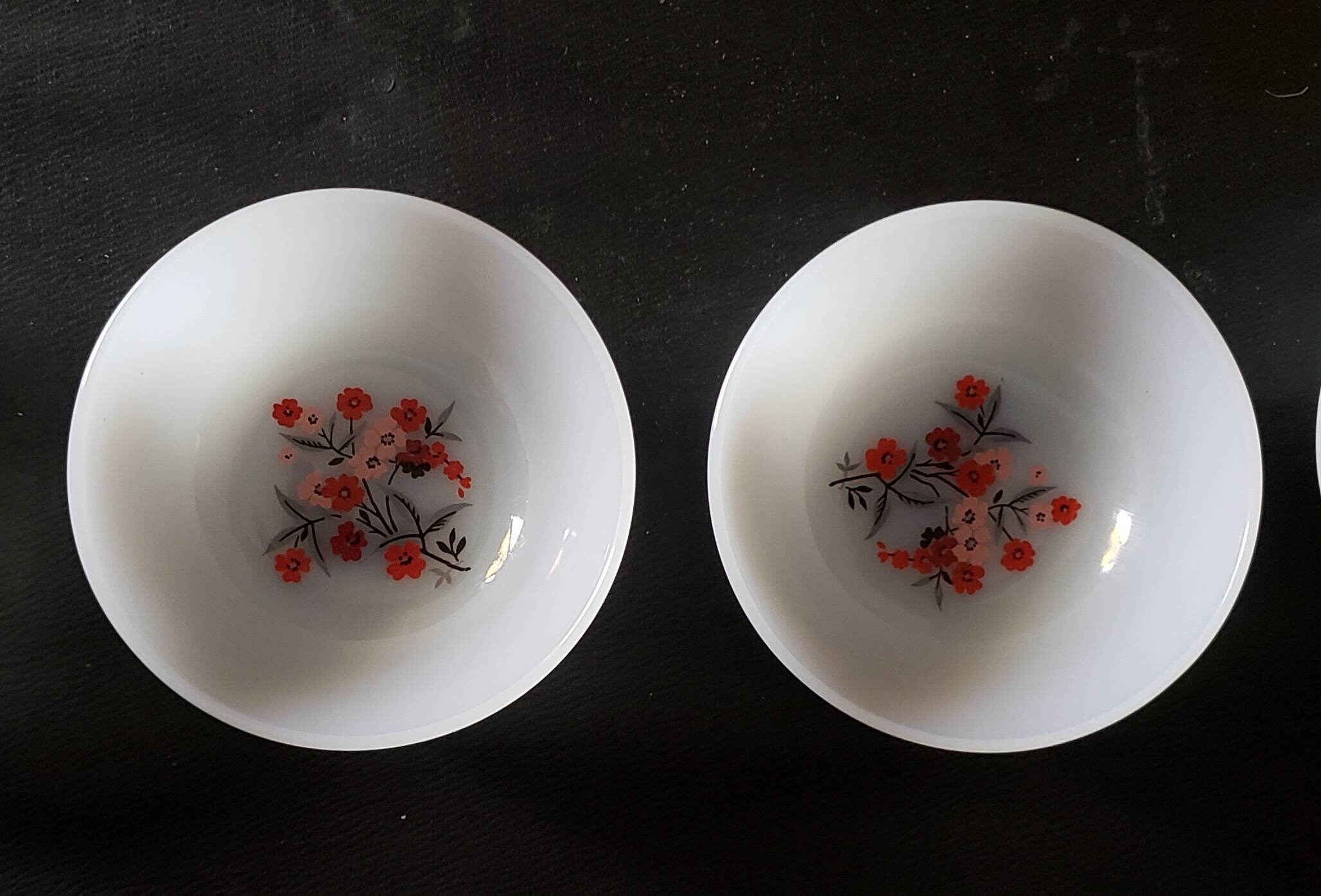 LIKE NEW Mid Century Modern Fire King Primrose Berry Bowls Set of 2 - Etsy