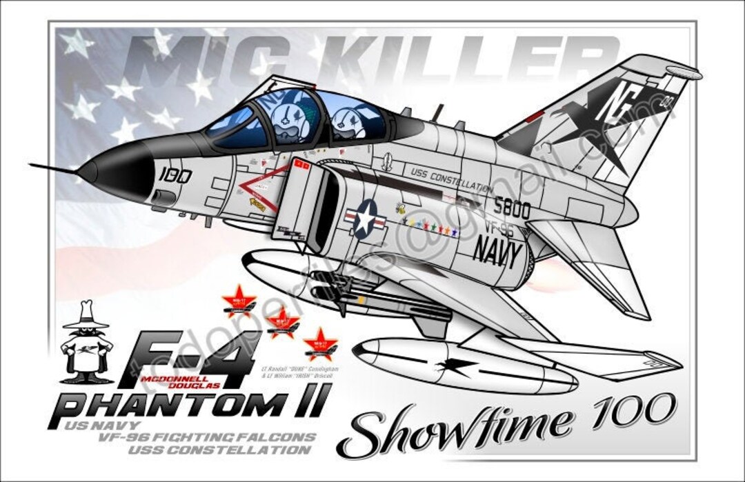 Mcdonnell Douglas F-4J Phantom II SHOWTIME 100 VF-96 - Etsy