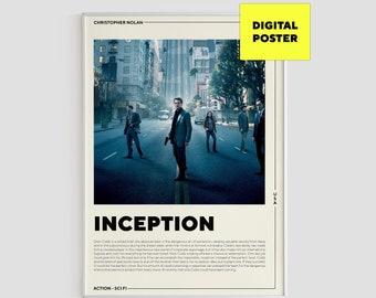 Inception Christopher Nolan Minimalist Movie Poster Movie - Etsy