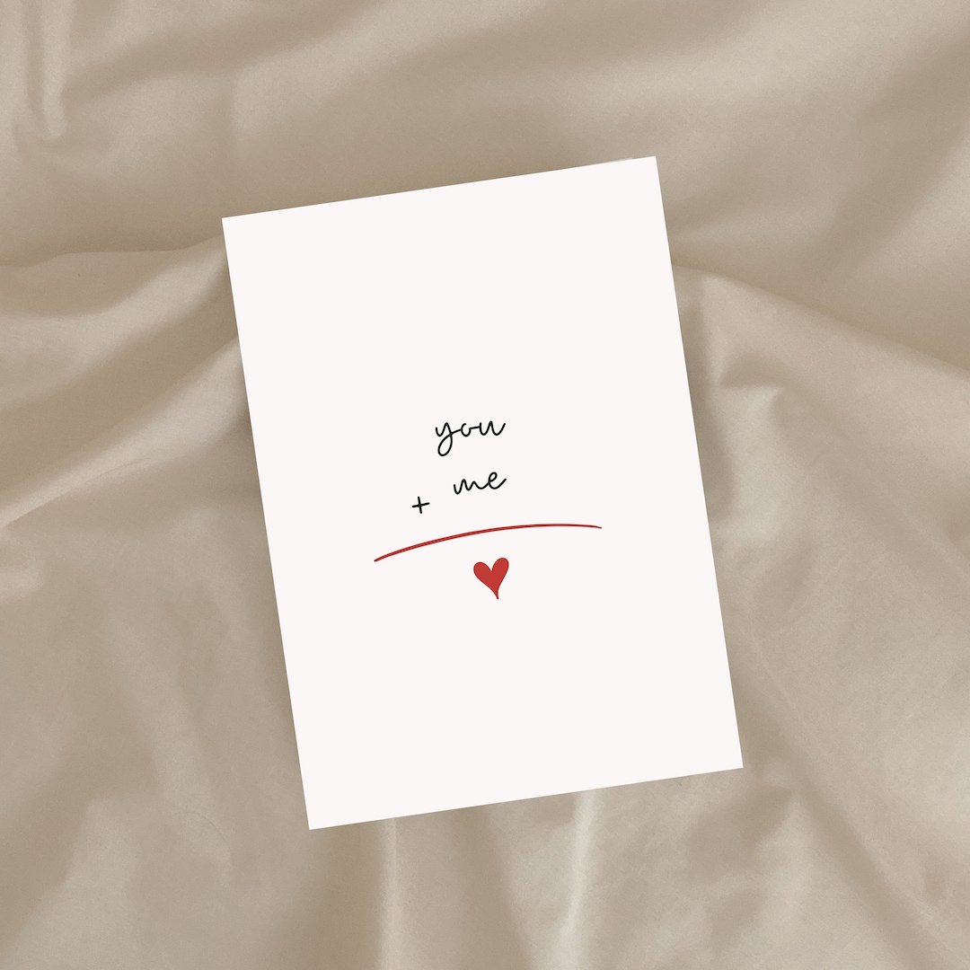 Printable You and Me Card | Digital Cute Simple Valentine's Day Gift ...