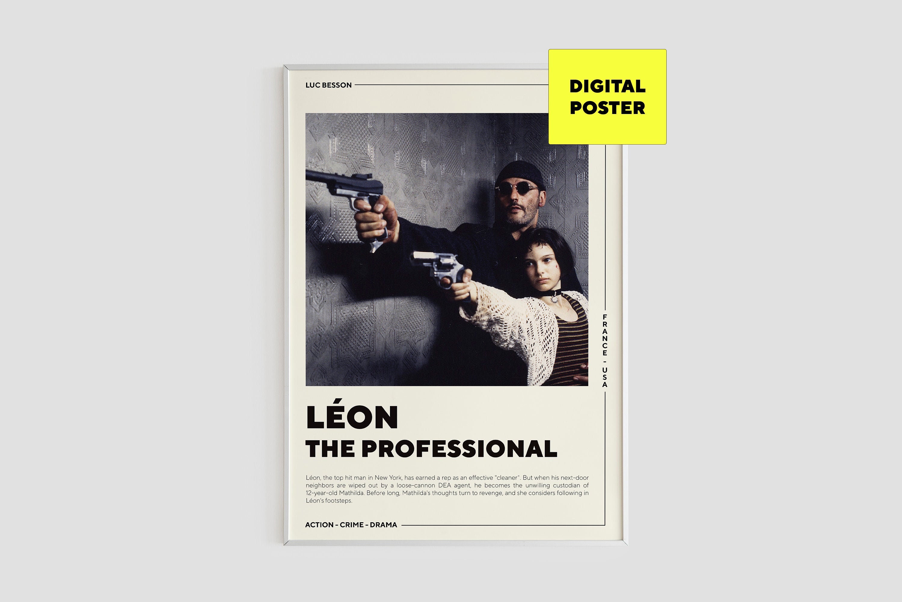 Leon: the Professional Poster DIGITAL Luc Besson Minimalist Movie ...