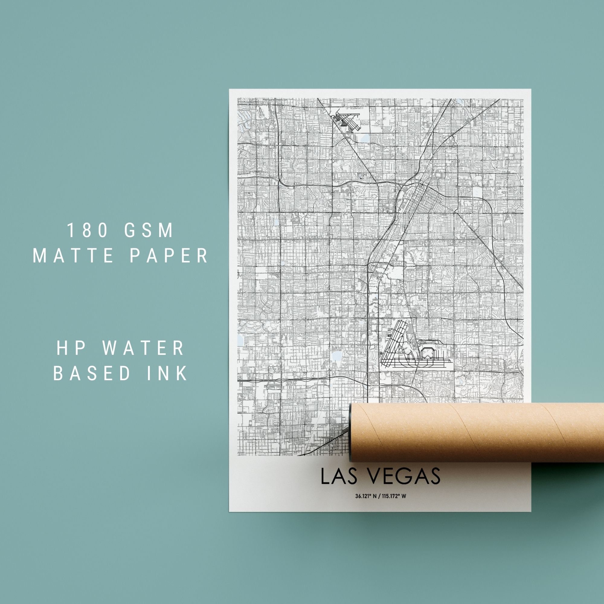 Las Vegas City Map Poster Moving Present Minimalist Map - Etsy UK