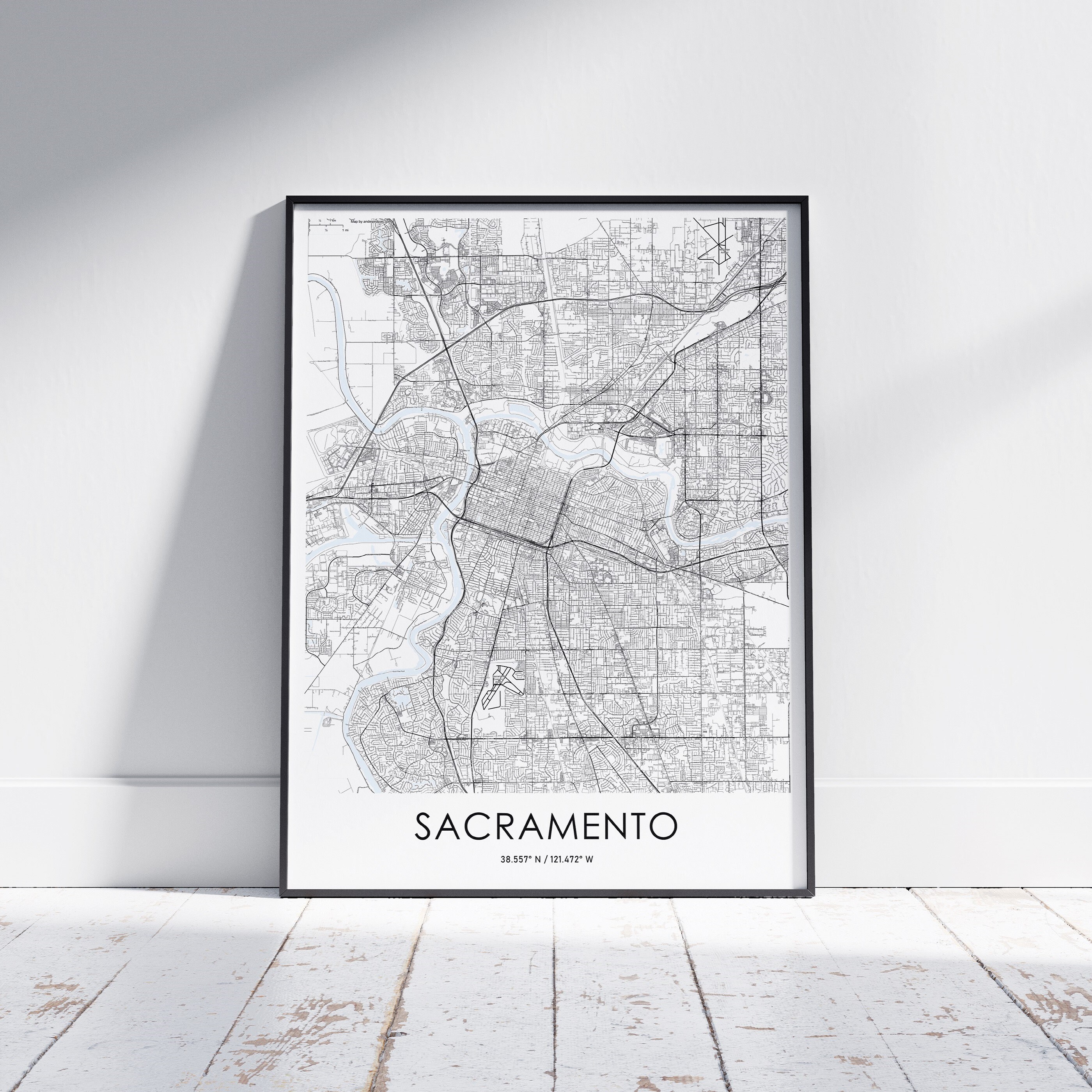 Sacramento City Map Poster, Personalized Map for Travel, Custom Map ...