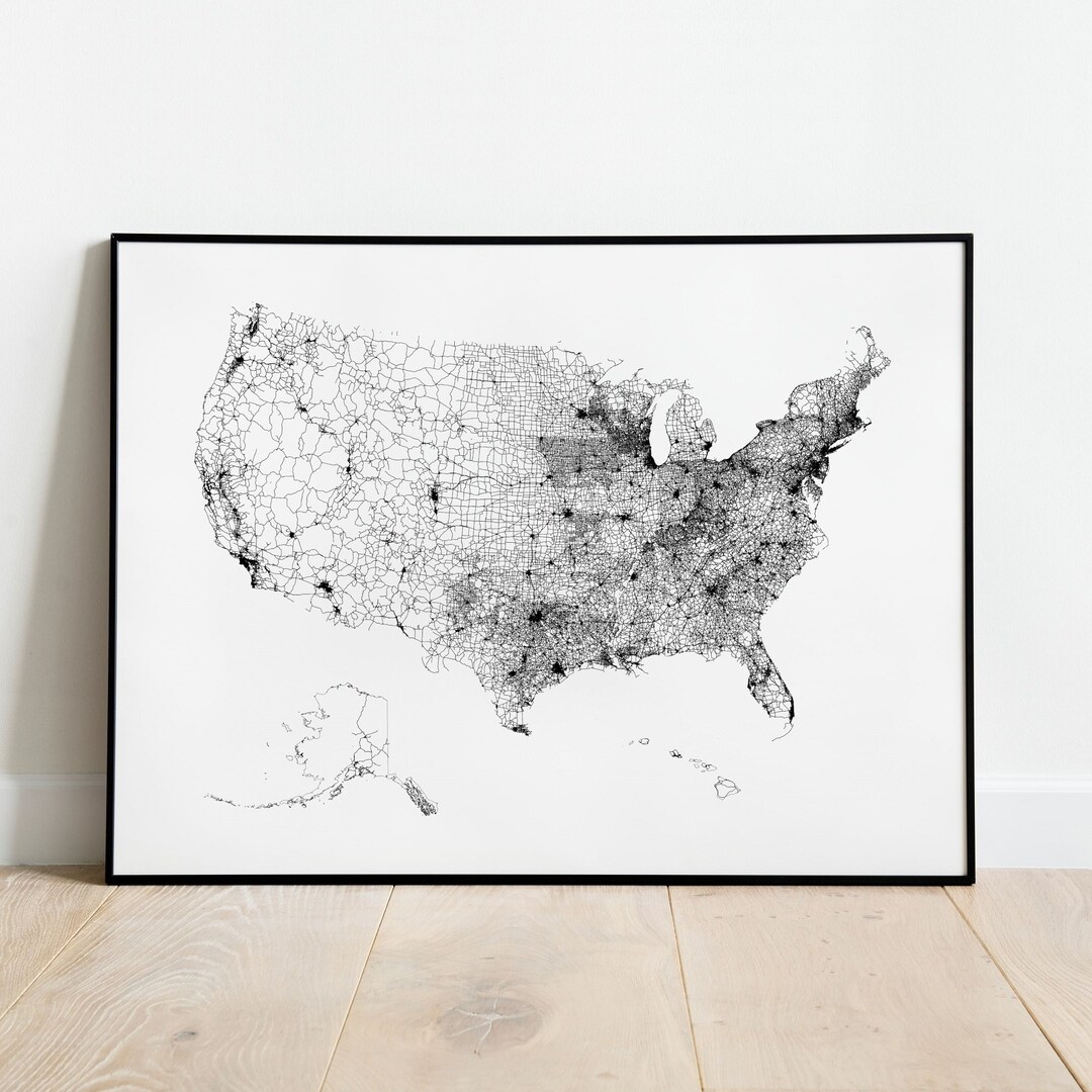 United States Map Print, Map Poster, Map Print, Anniversary Gift ...