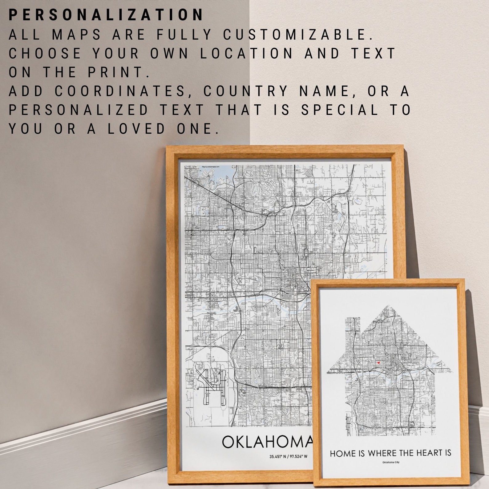 Oklahoma City Map Poster, Custom Map Gift, Our First Home, Detailed ...