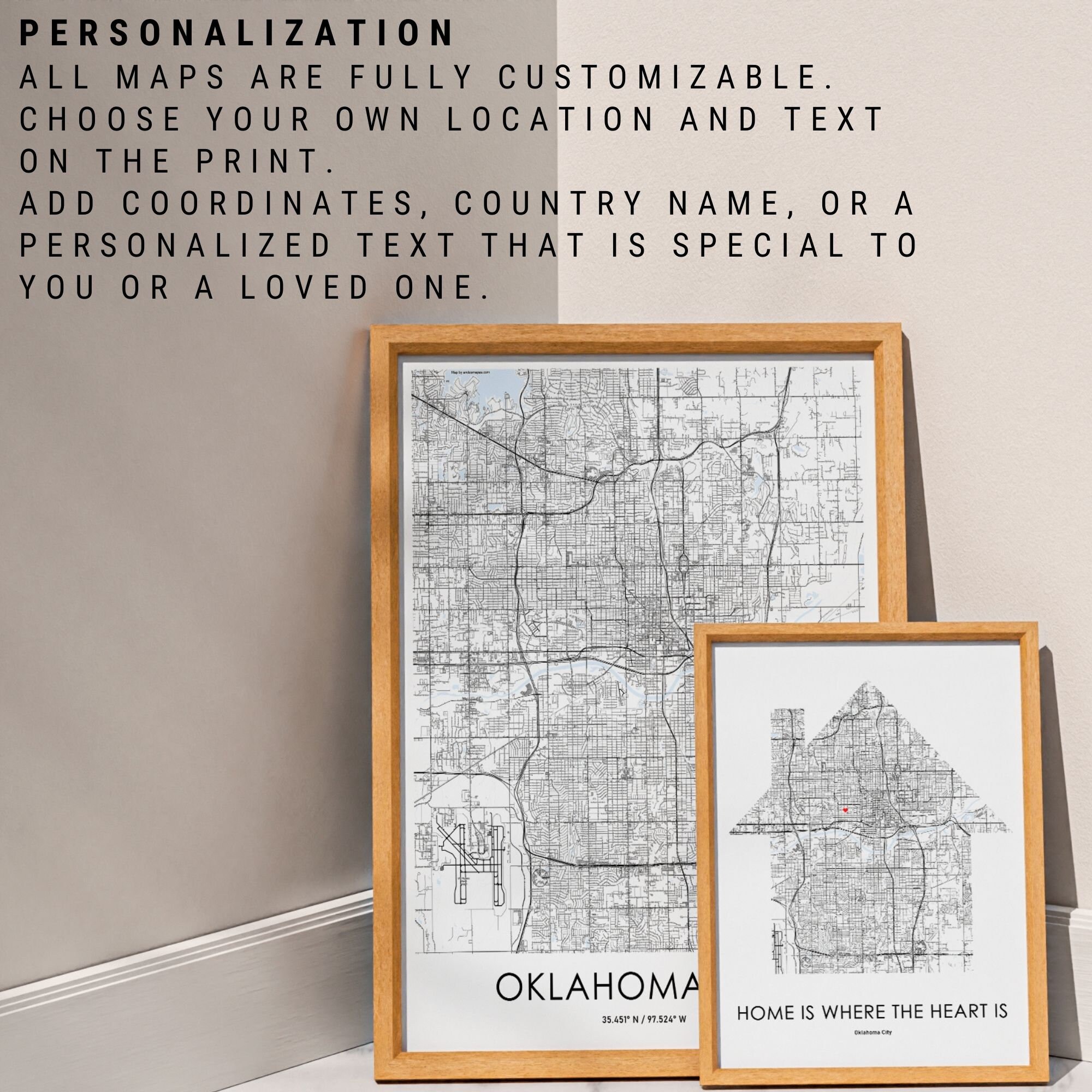 Oklahoma City Map Poster, Custom Map Gift, Our First Home, Detailed ...