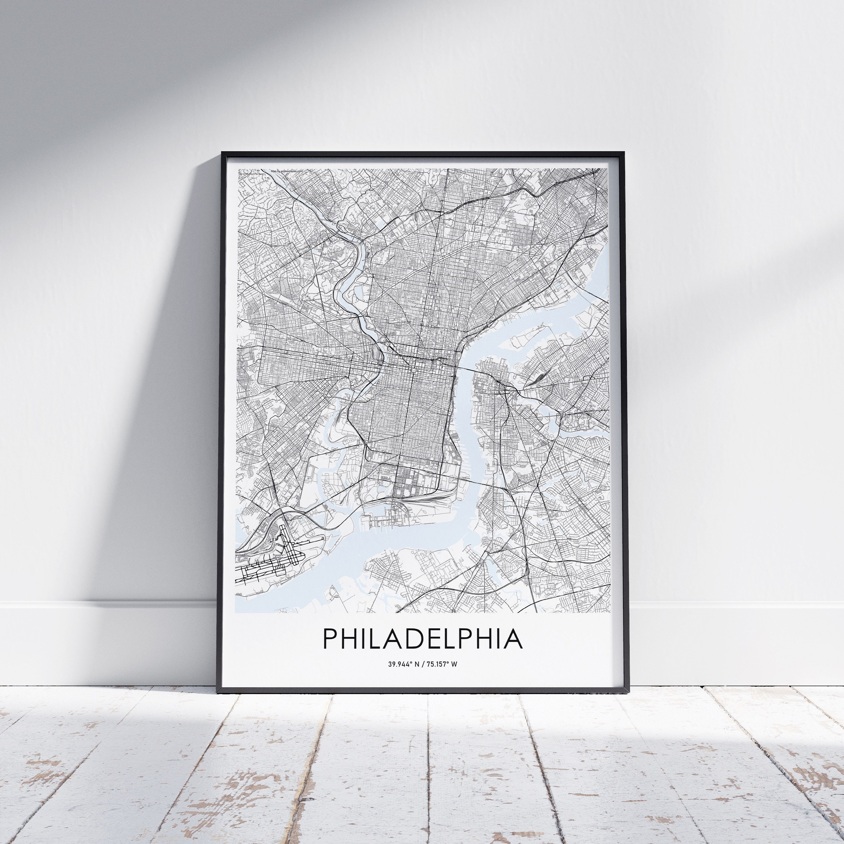 Philadelphia City Map, Housewarming Gift for Couple, Detailed Poster ...